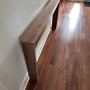 9d Walnut Behind Couch Narrow Console Table, Custom Dimensions and Sizes, Solid Wood Side Table ...