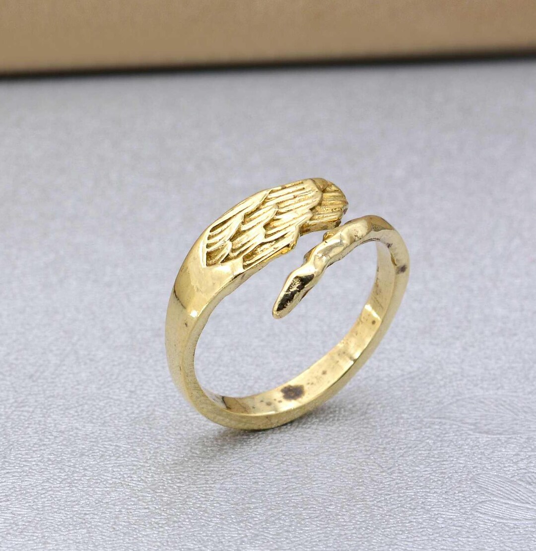 Angel Wing Ring, Guardian Angel Ring, Couple Ring, Adjustable Ring ...