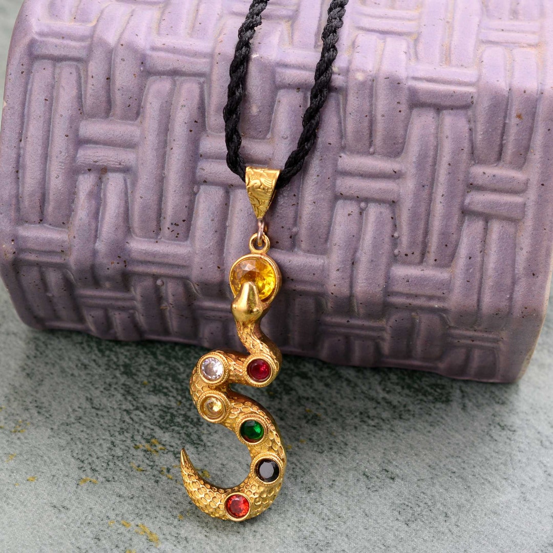 Seven Chakra Brass Snake Pendent, Serpent Pendent, Chakras Pendant ...