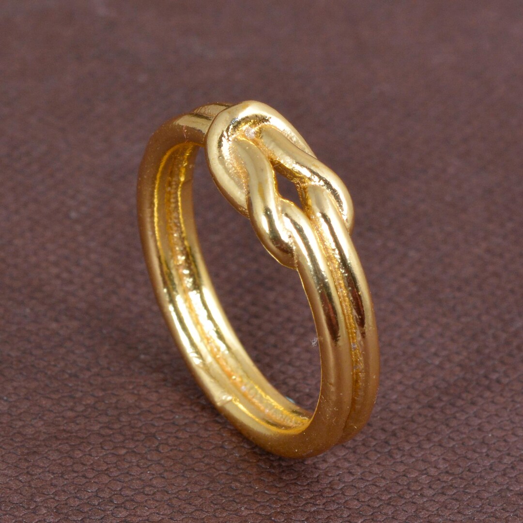 Gold Vermeil Double Knot Promise Ring, Knot Infinity Rings for Women ...
