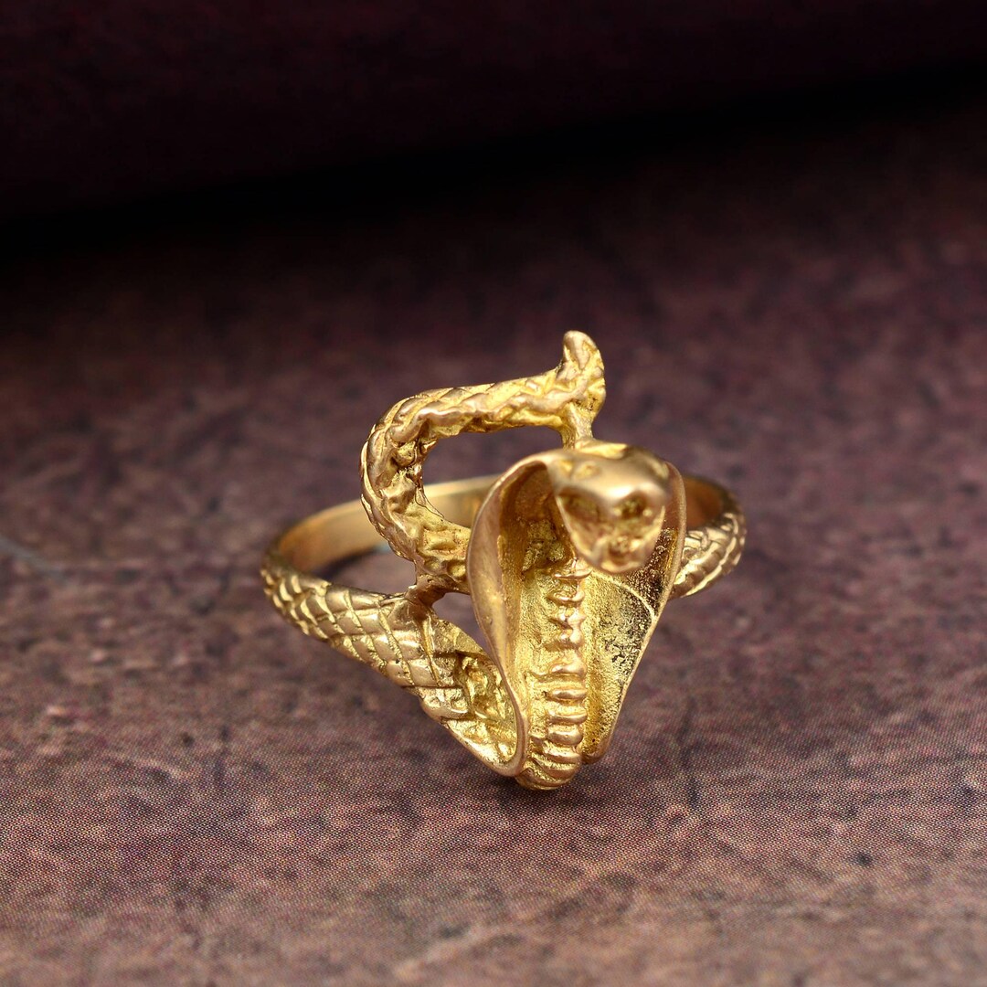 Vintage Gold Cobra Ring: Serpent Jewelry, Halloween Costume - Etsy