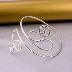 Gold Spiral Arm Cuff, Swirl Bracelet Cuff, Hammered Snake Arm Cuff ...