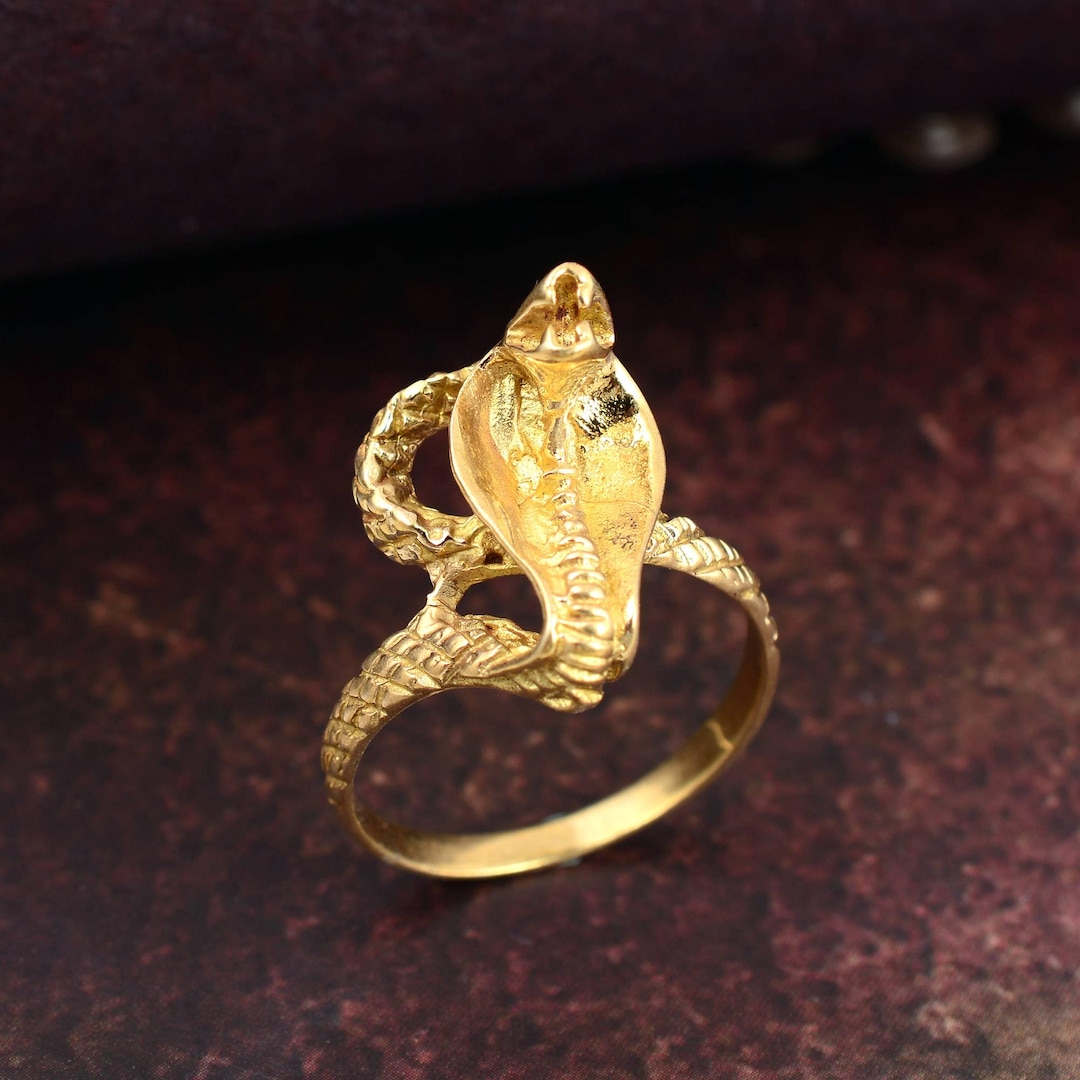 Gold Cobra Ring, Snake Ring, Serpent Ring, Halloween Snake Ring ...