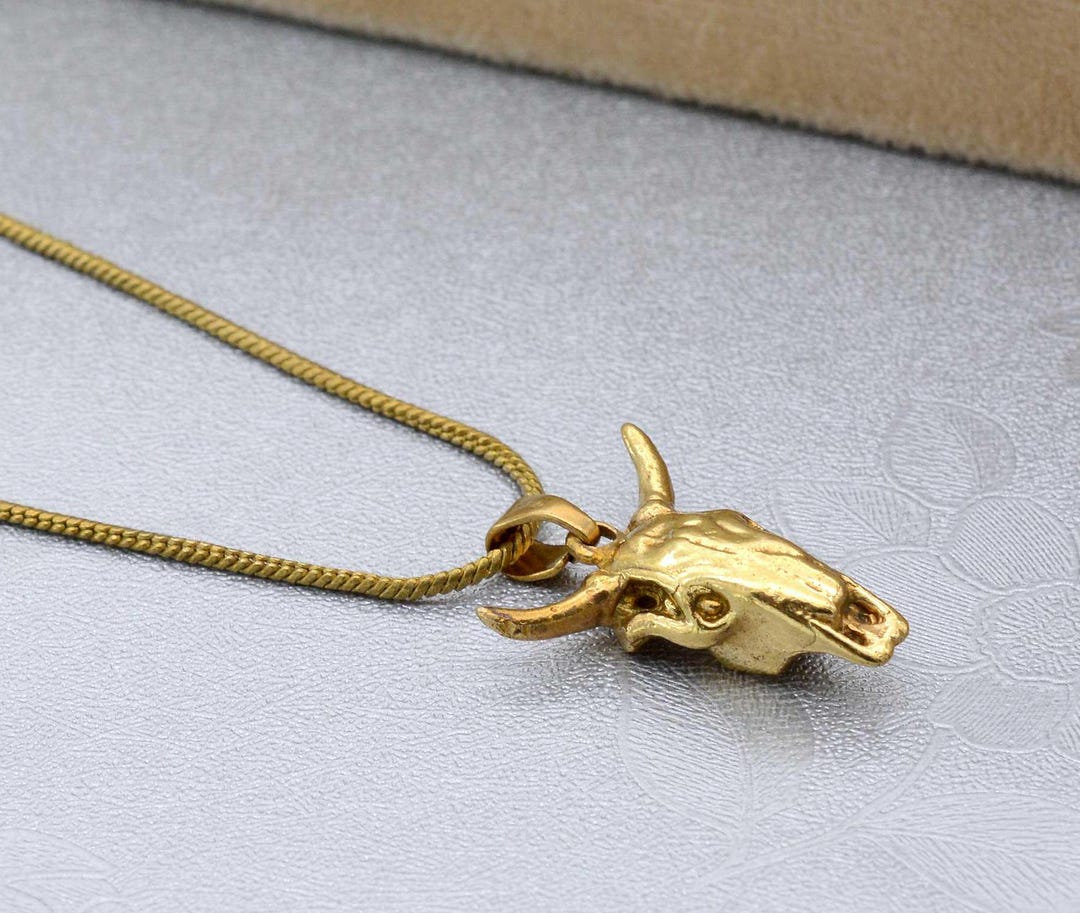 Gold Filled Bull Head Charm, Bull Pendant, Cow Charm Pendant, Bull ...