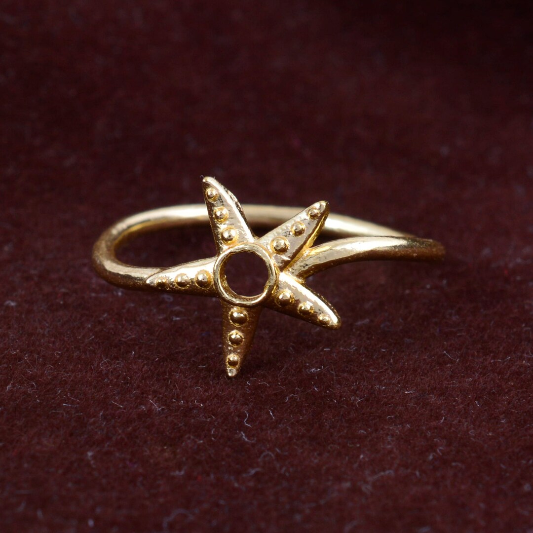 Star Fish Ring, Classic Promise Ring, Handmade Ring, Textured Star Ring ...