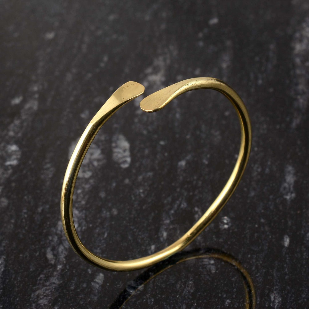 Gold Upper Arm Band Gold Arm Cuff Minimalist Brass Jewelry, Handmade ...