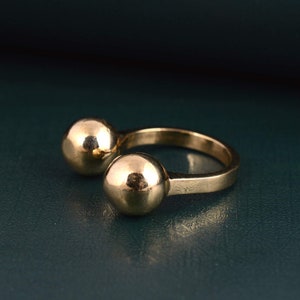 Double Globe Ring, Protection Open Ring, Geometric Ring, Sphere Ring ...