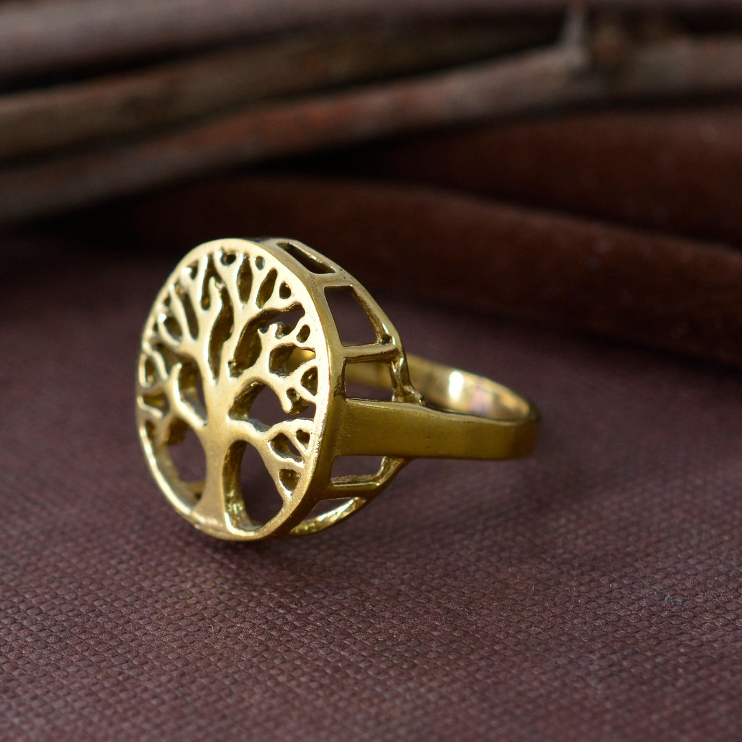 Tree of Life Ring, Gold Tree Ring, Gold Tree of Life Ring, Family Ring ...