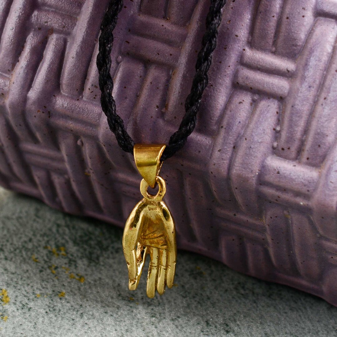 Hand of Buddha Pendant - Dhyana Mudra of Meditation in Brass - Yoga ...