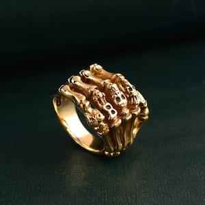 Skeleton Hand Ring, Finger Ring, Wrap-around Ring, Boho Ring, Skeleton ...