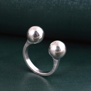Double Globe Ring, Protection Open Ring, Geometric Ring, Sphere Ring ...