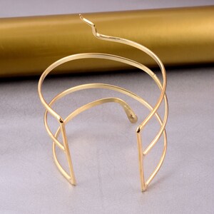 Snake Spiral Upper Arm Cuff Armlet Gold Arm Bangle Boho - Etsy