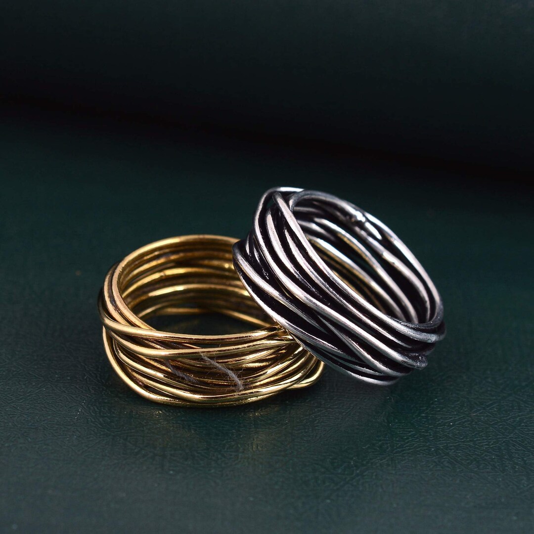 Multi Layer Wire Ring, Thumb Ring, Interwind Wire Ring, Wrap Ring, Boho ...