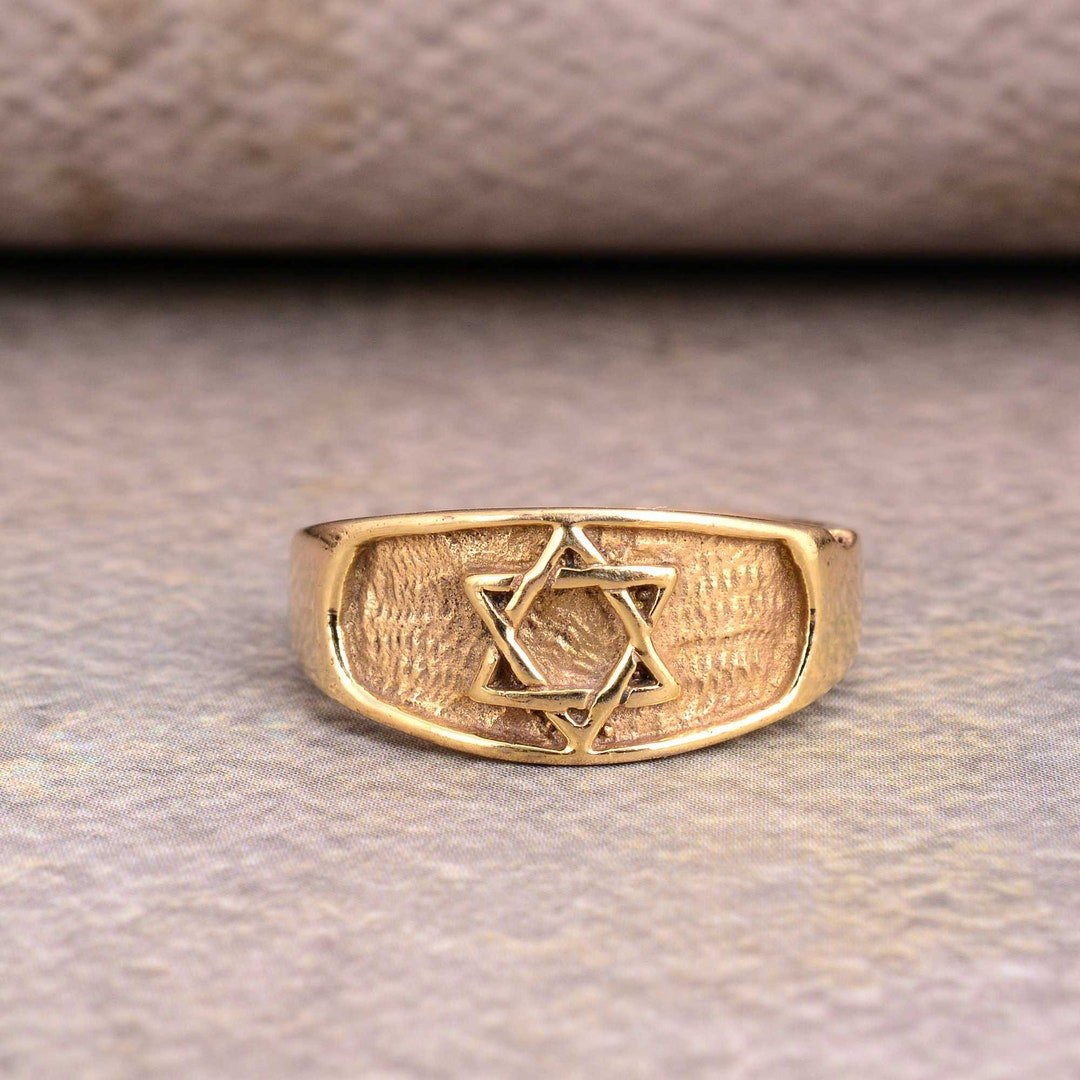 Star of David Engraved Signet Ring for Men and Women Magen David Ring ...