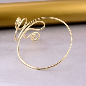 Gold Spiral Arm Cuff, Swirl Bracelet Cuff, Hammered Snake Arm Cuff ...