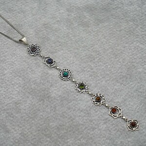 Dainty 7 Chakra Silver Necklace, Chakras Healing Symbolic Necklace ...