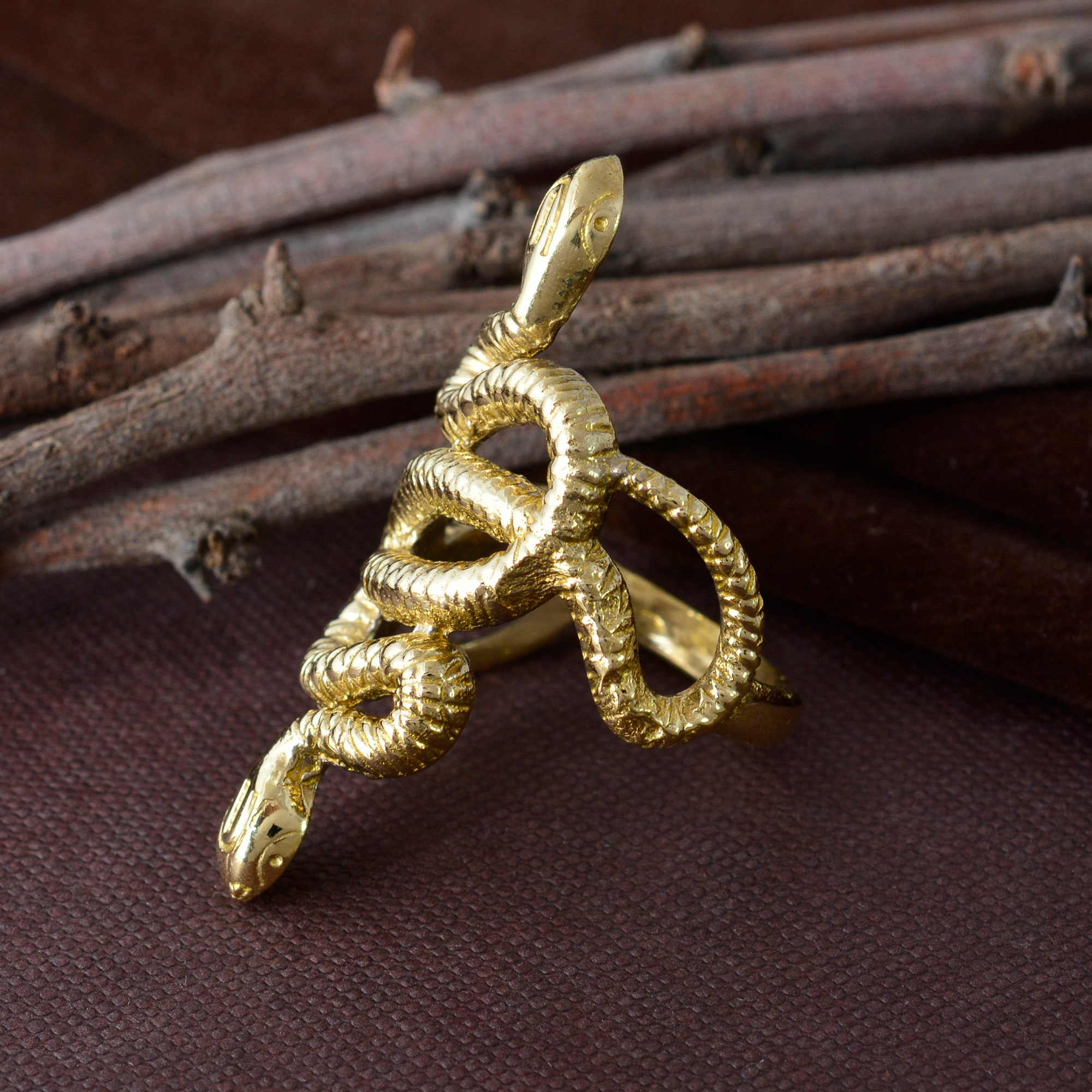 Double Headed Snake Ring Snake Ring Serpent Ring Reptile - Etsy