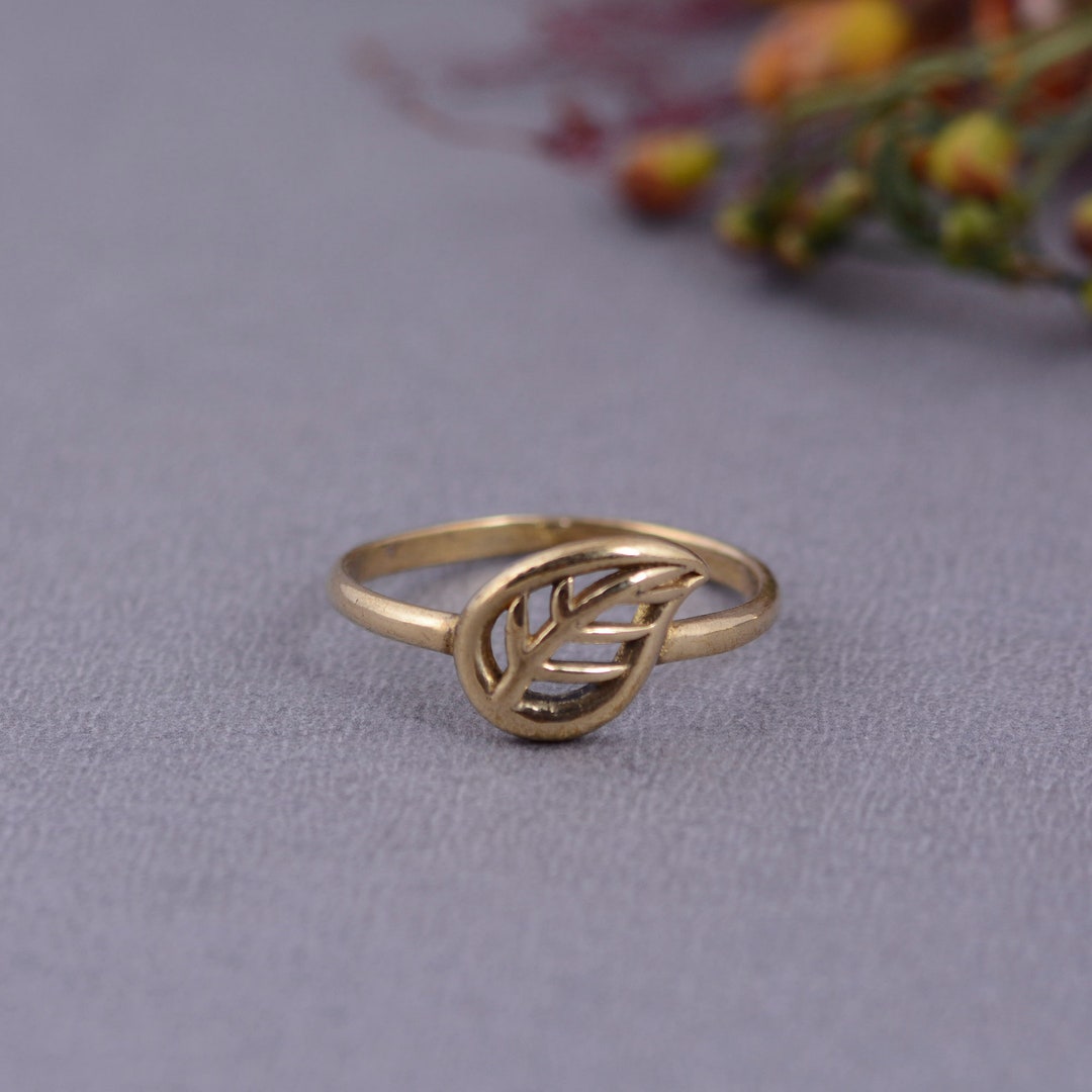 Blatt Ring, Natur Ring, Unisex Ring, Zweig Ring, Stapelring, Geburtstagsgeschenk, dünner Ring ...