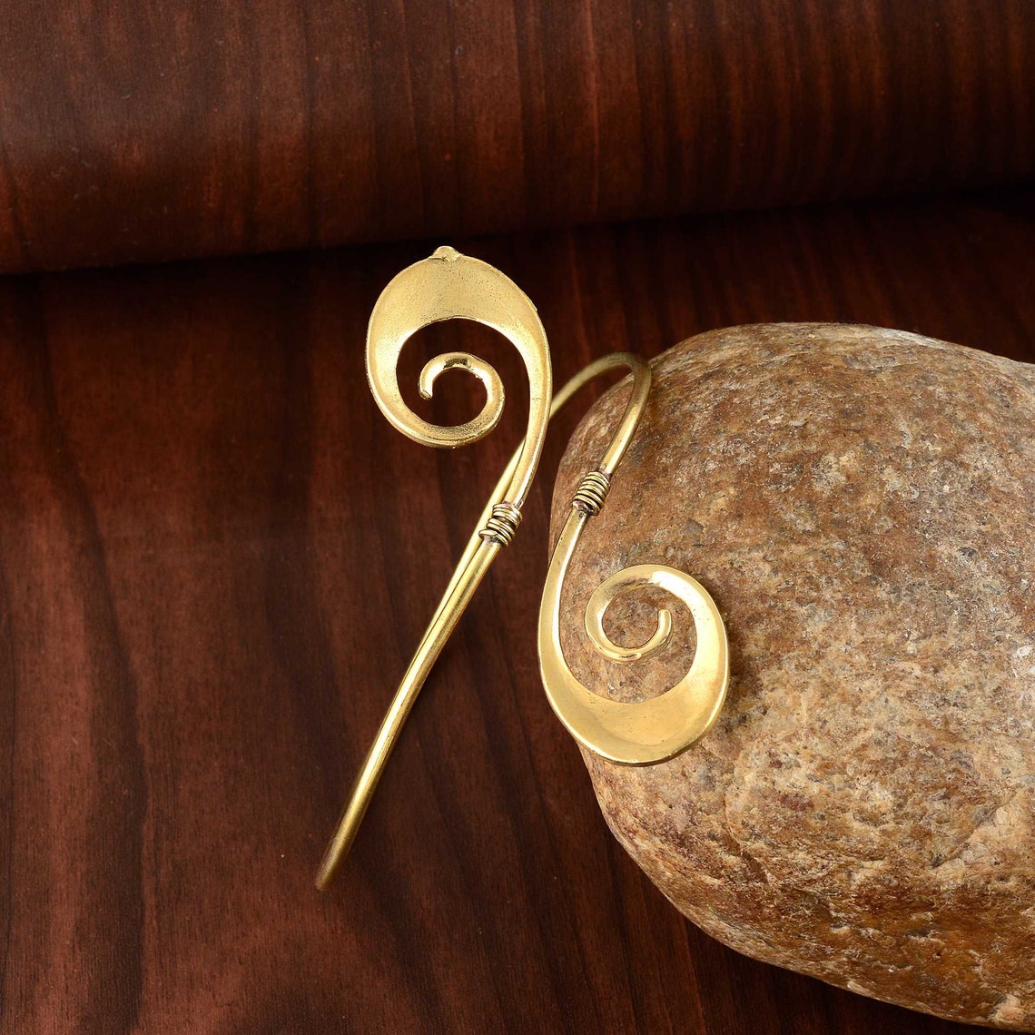 Gold Spiral Brass Arm Cuff - Dainty Upper Arm Band - Etsy