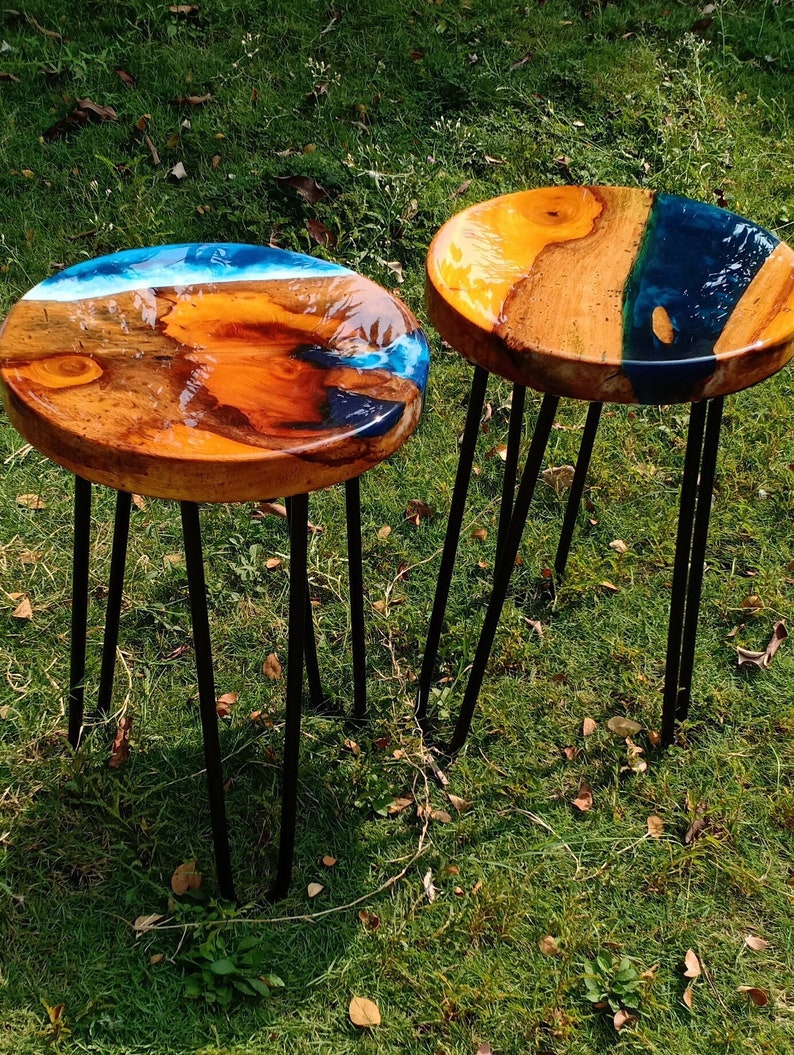 Epoxy River Table | Round Table | Coffee Table | End Table | Resin ...