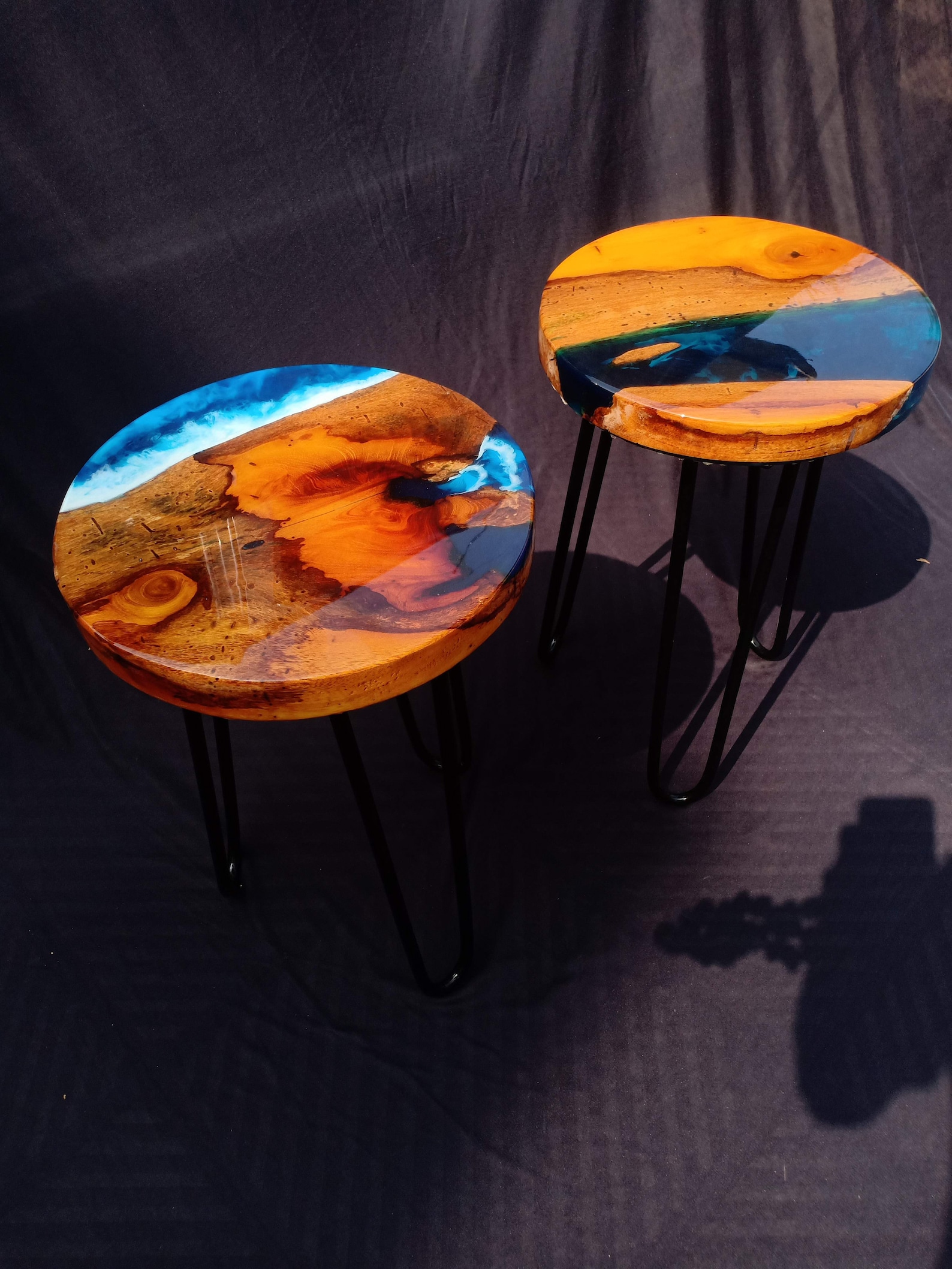 Round Epoxy Table Round Resin Table Epoxy Ocean Table | Etsy