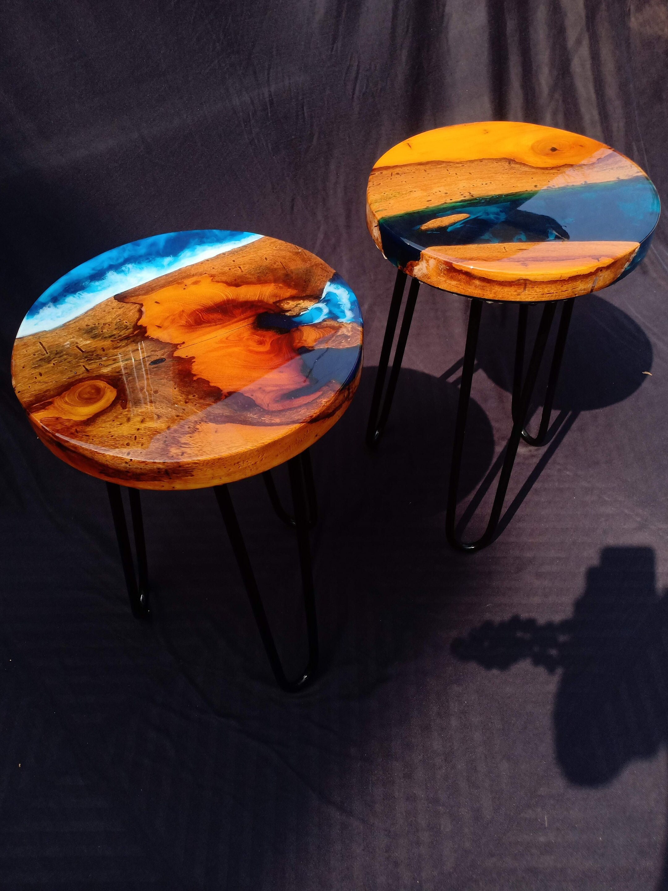 Epoxy River Table | Round Table | Coffee Table | End Table | Resin ...