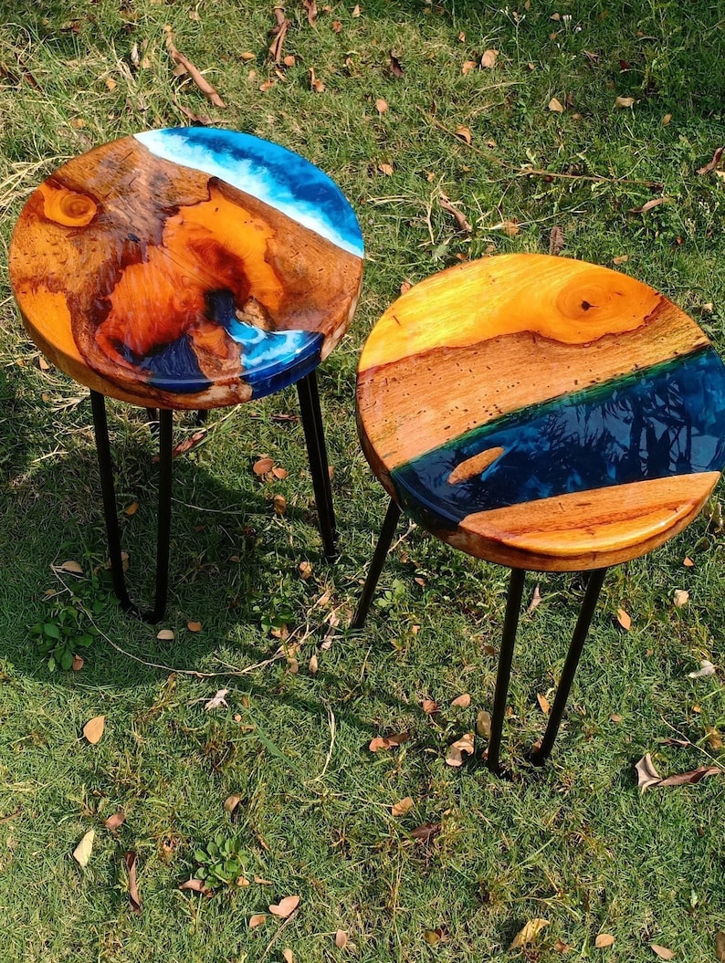 Epoxy River Table | Round Table | Coffee Table | End Table | Resin ...