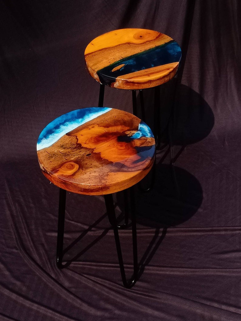 Epoxy River Table | Round Table | Coffee Table | End Table | Resin ...