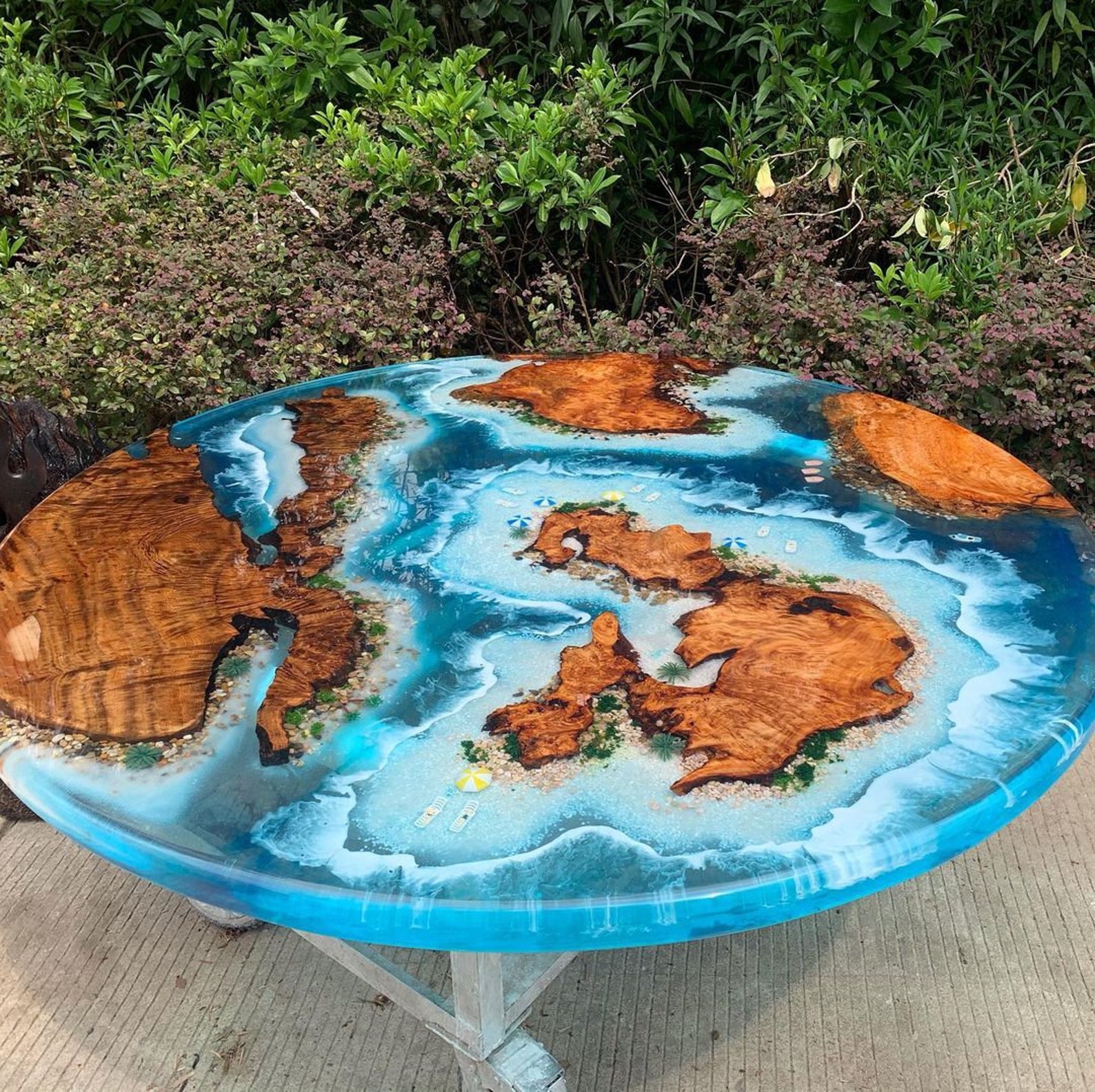 Round Epoxy Table Round Resin Table Epoxy Ocean Table - Etsy