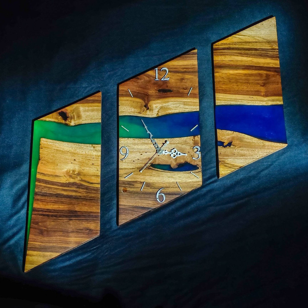 Epoxy Clock | Resin Clock | Wall Clock | Art Piece | Wall Art Set ...