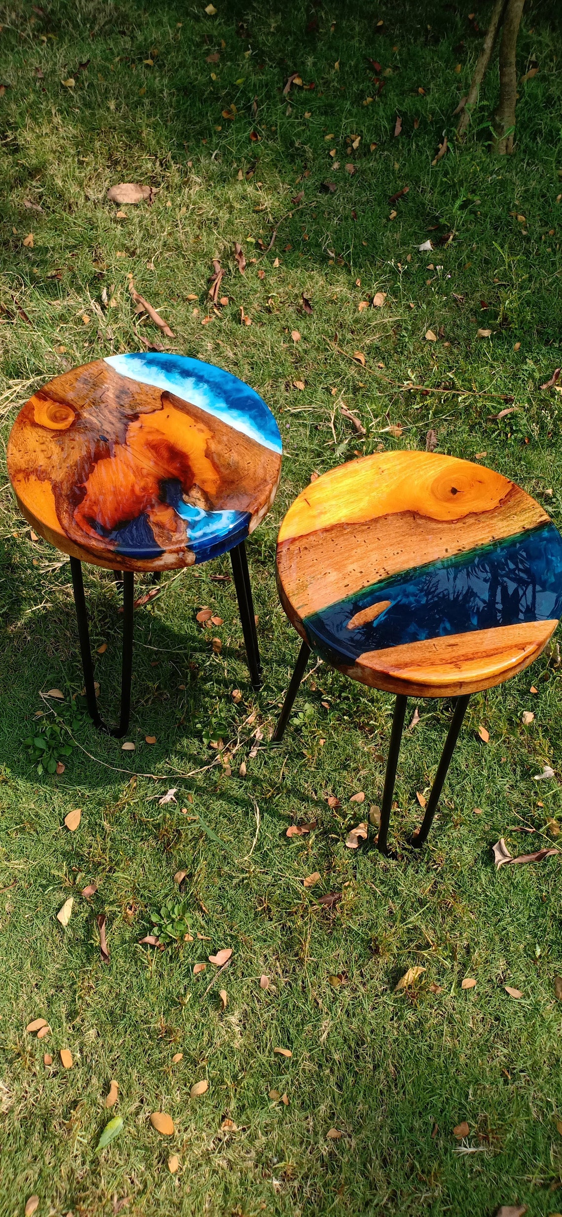 Round Epoxy Table Round Resin Table Epoxy Ocean Table - Etsy