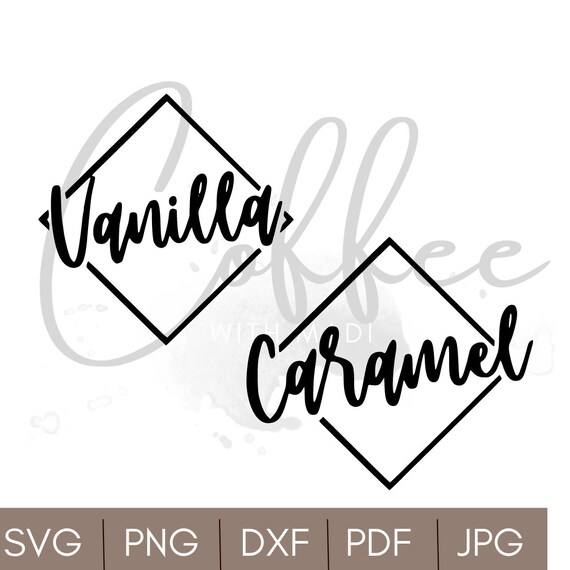 Coffee Syrup SVG Bundle 2 Vanilla SVG Caramel SVG | Etsy