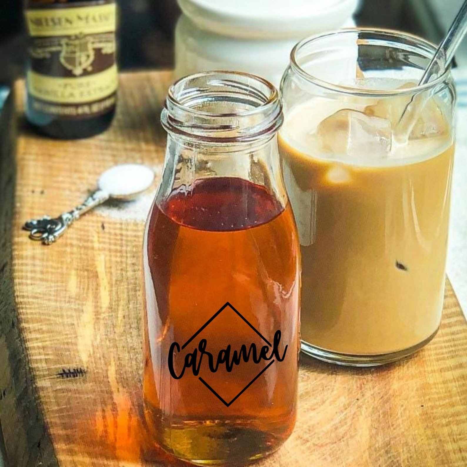 Coffee Syrup SVG Bundle (2) | Vanilla SVG | Caramel SVG | Sugar Free ...