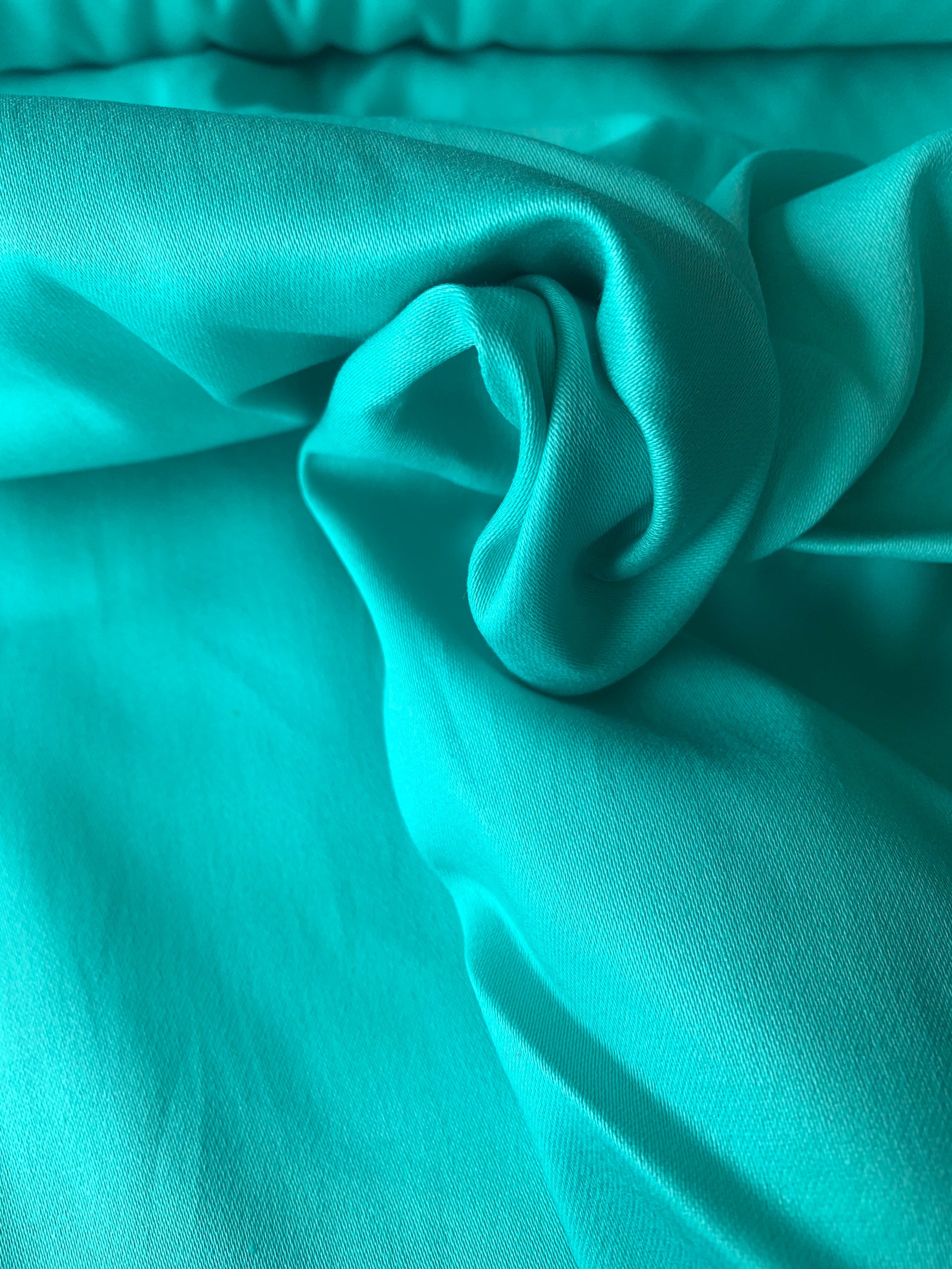 Turquoise Blue Cotton Fabric by the Yard Cotton Sateen for | Etsy Turquoise Blue Cotton Fabric by the Yard Cotton Sateen for | Etsy