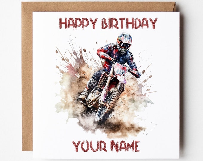 Dirtbike Birthday Card Printable, Coloring Birthday Greeting Card ...