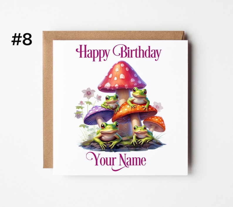 Personalised Toad Birthday Card, Toadstool Birthday Card, 6x6 Inch Card ...