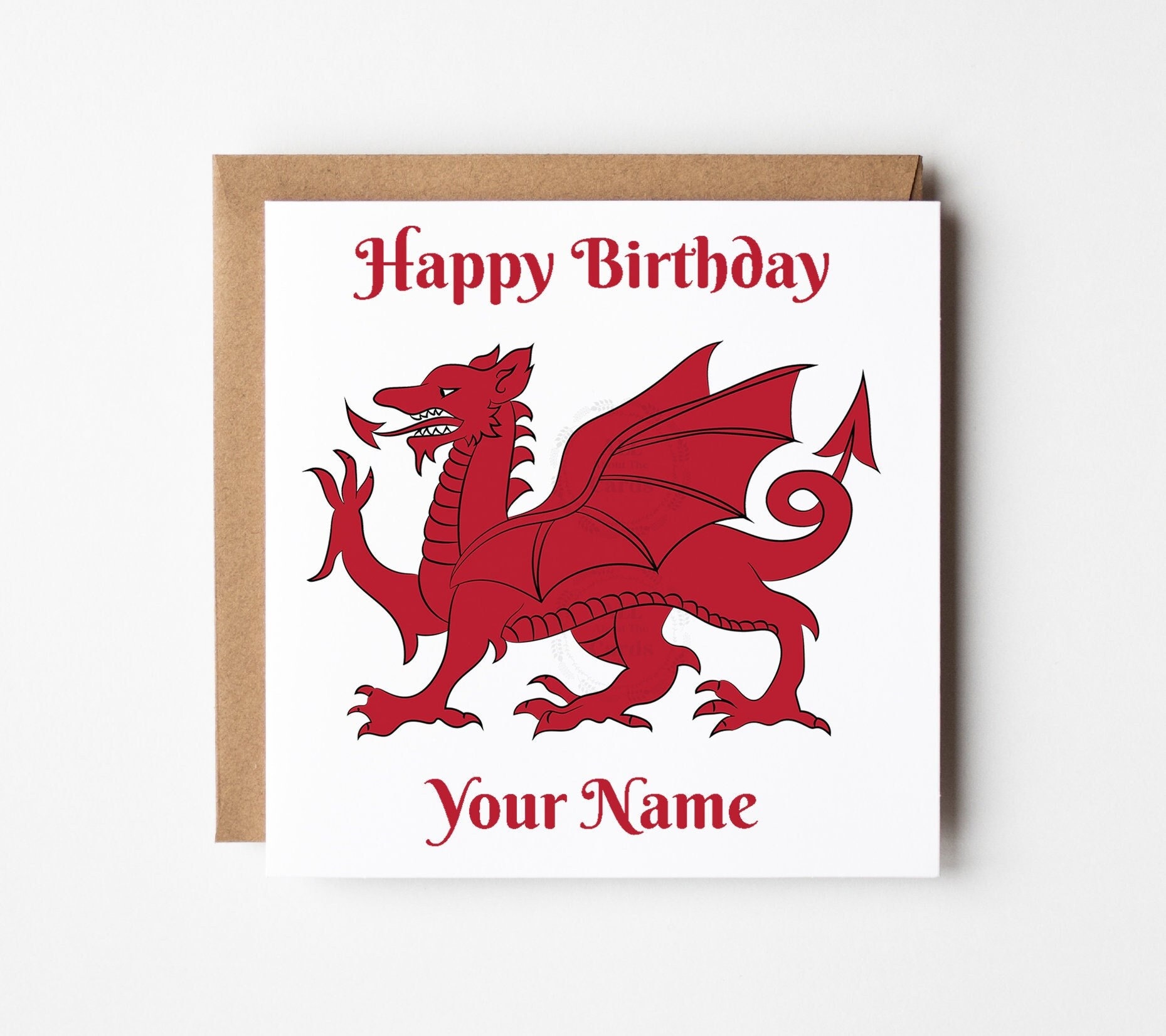 Personalised Birthday Card, Welsh Dragon Birthday Card, Proud to Be ...