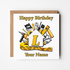 Personalised Construction Birthday Card, Builder Birthday Card ...