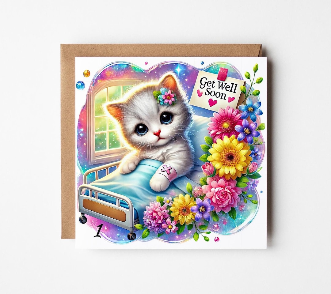 Girls Get Well Soon Card, Daughter Granddaughter Niece, Get Well Soon ...