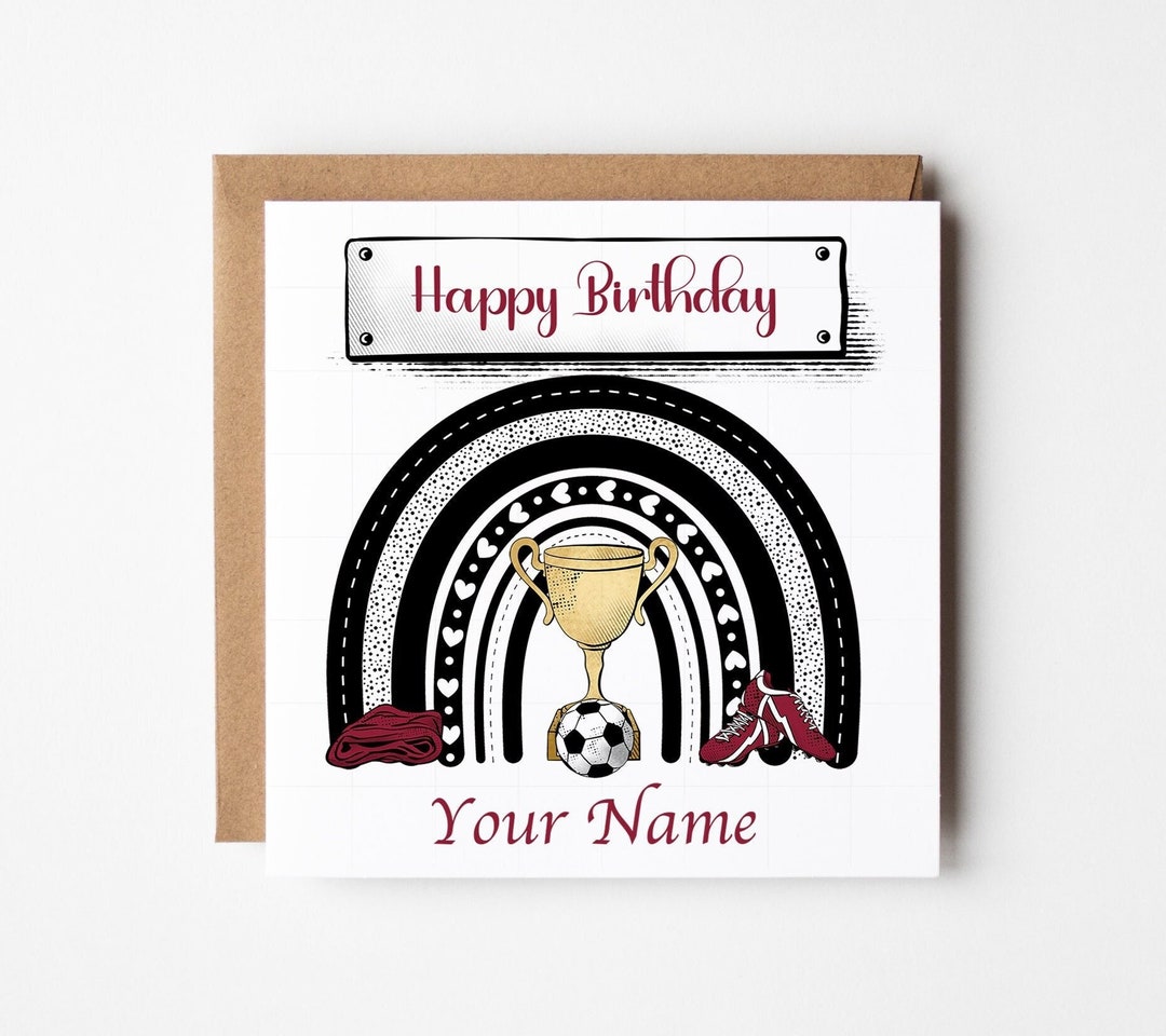 Football Birthday Card, Personalised Football Birthday Card, Football ...
