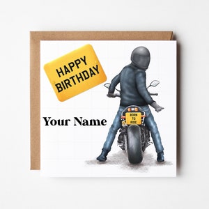 Personalised Biker Birthday Card, Motorcycle Theme - Etsy