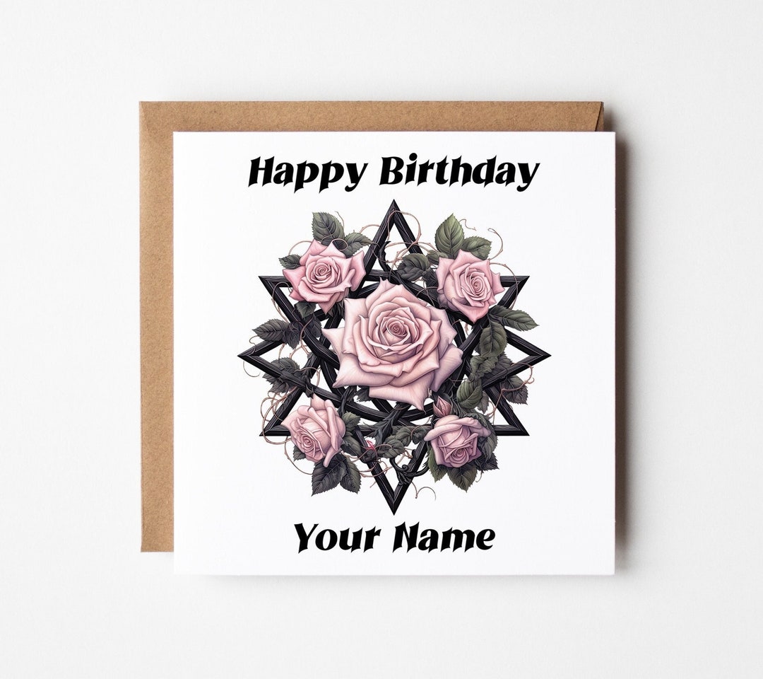 Personalised Gothic Style Birthday Card, Gothic Theme Gift, Goth ...