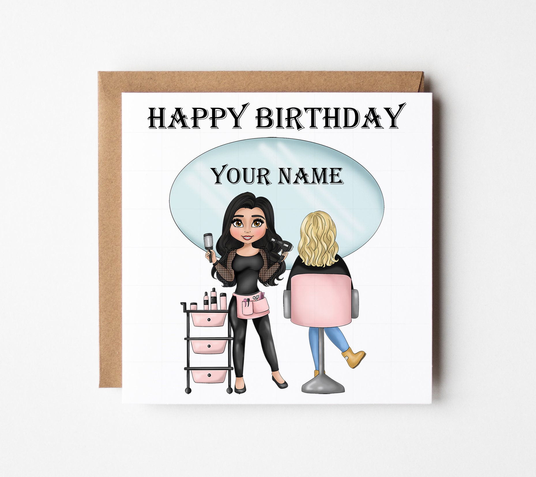 Hairdressers Birthday Card, Personalised Hair Stylist Card, Hair ...