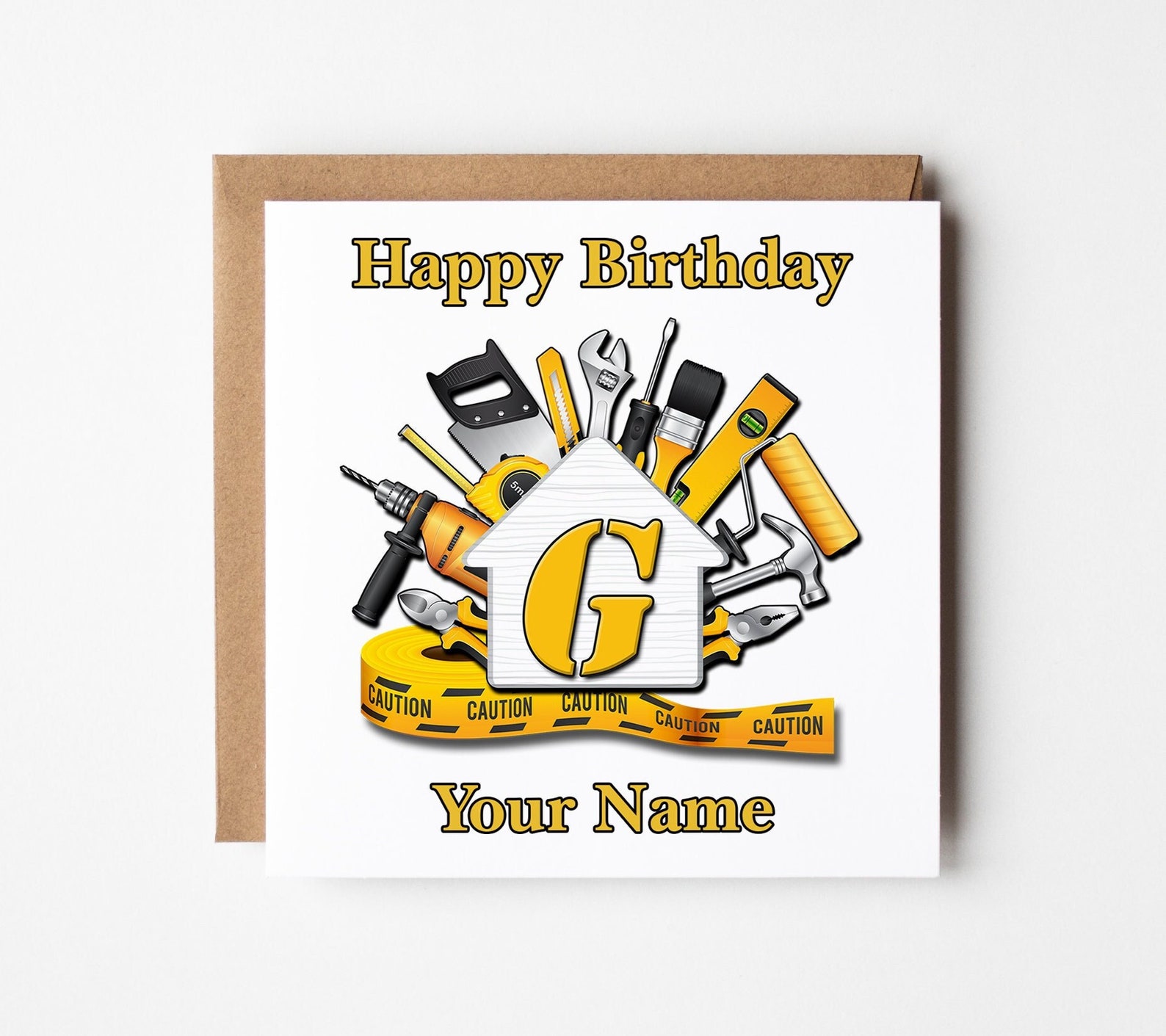 Personalised Construction Birthday Card, Builder Birthday Card ...