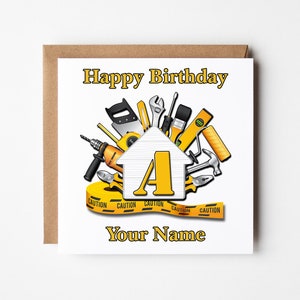 Personalised Construction Birthday Card, Builder Birthday Card ...