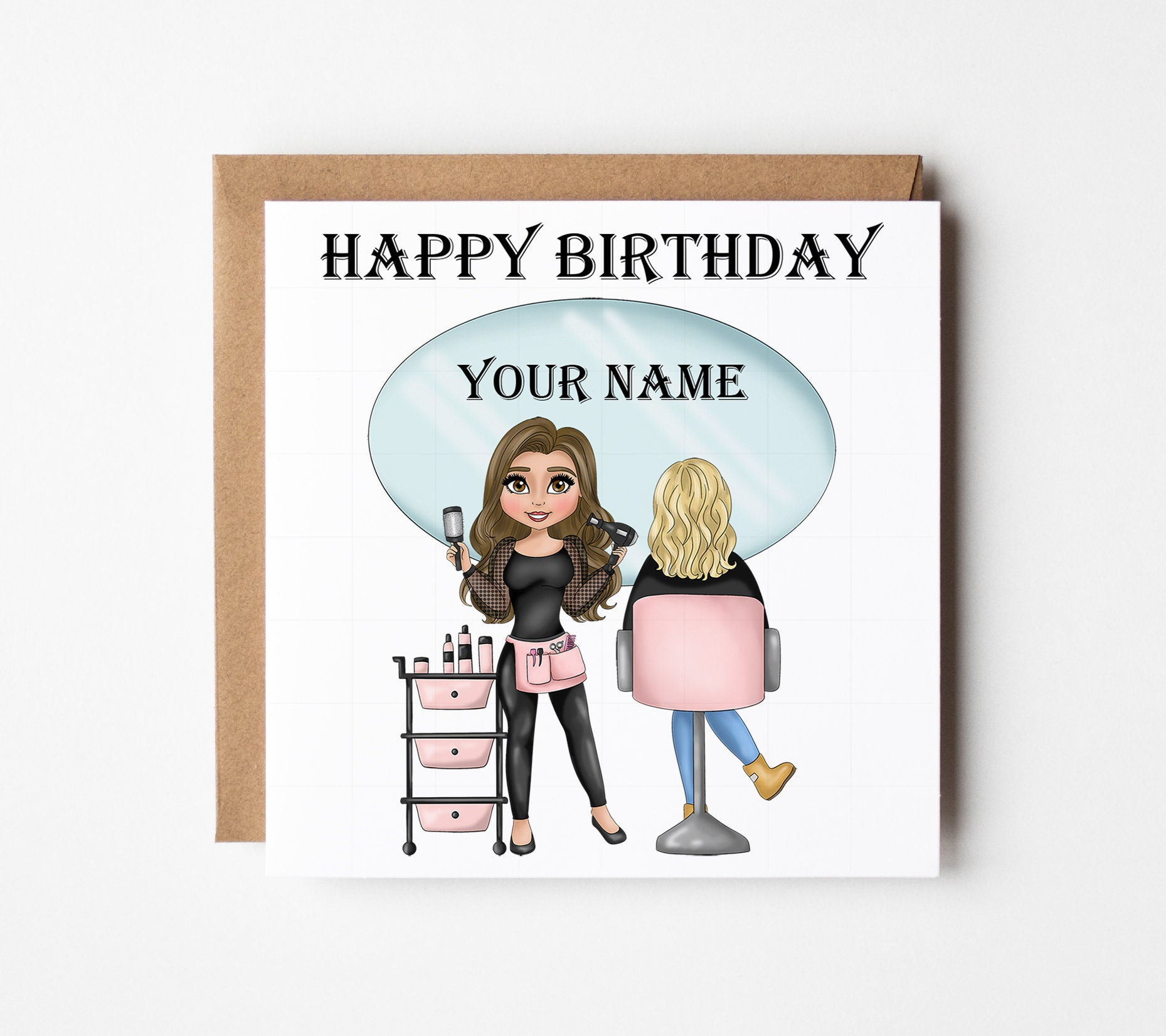 Hairdressers Birthday Card, Personalised Hair Stylist Card, Hair ...