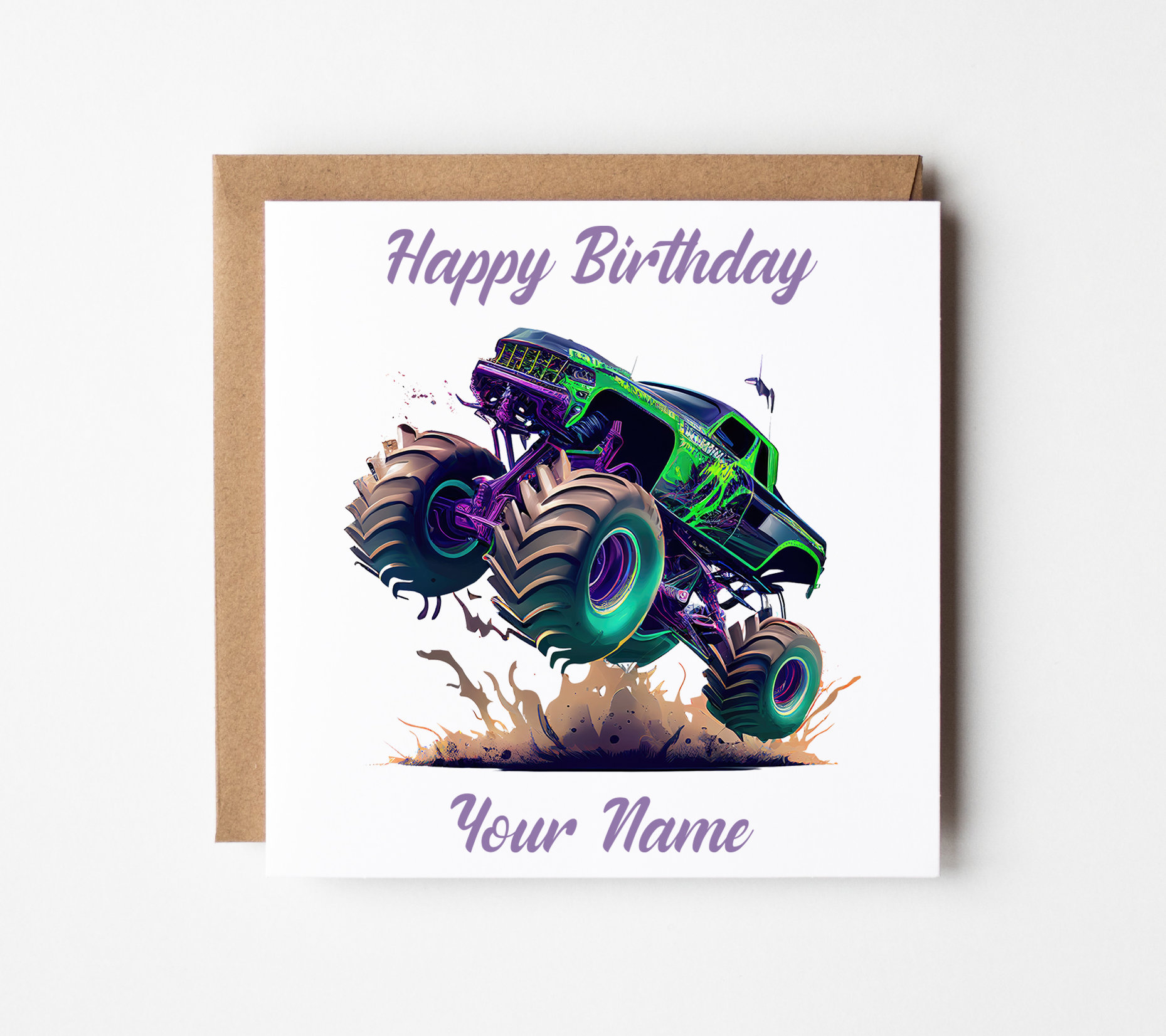Personalised Monster Truck Birthday Card Truck Card Birthday - Etsy UK