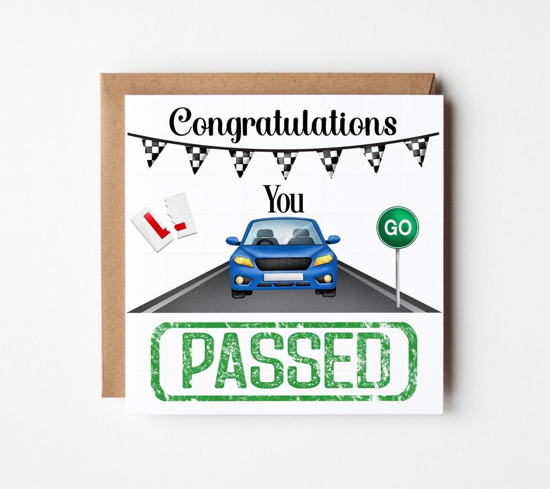 Driving Test Card, Congratulations, You Passed Your Driving Test, New ...
