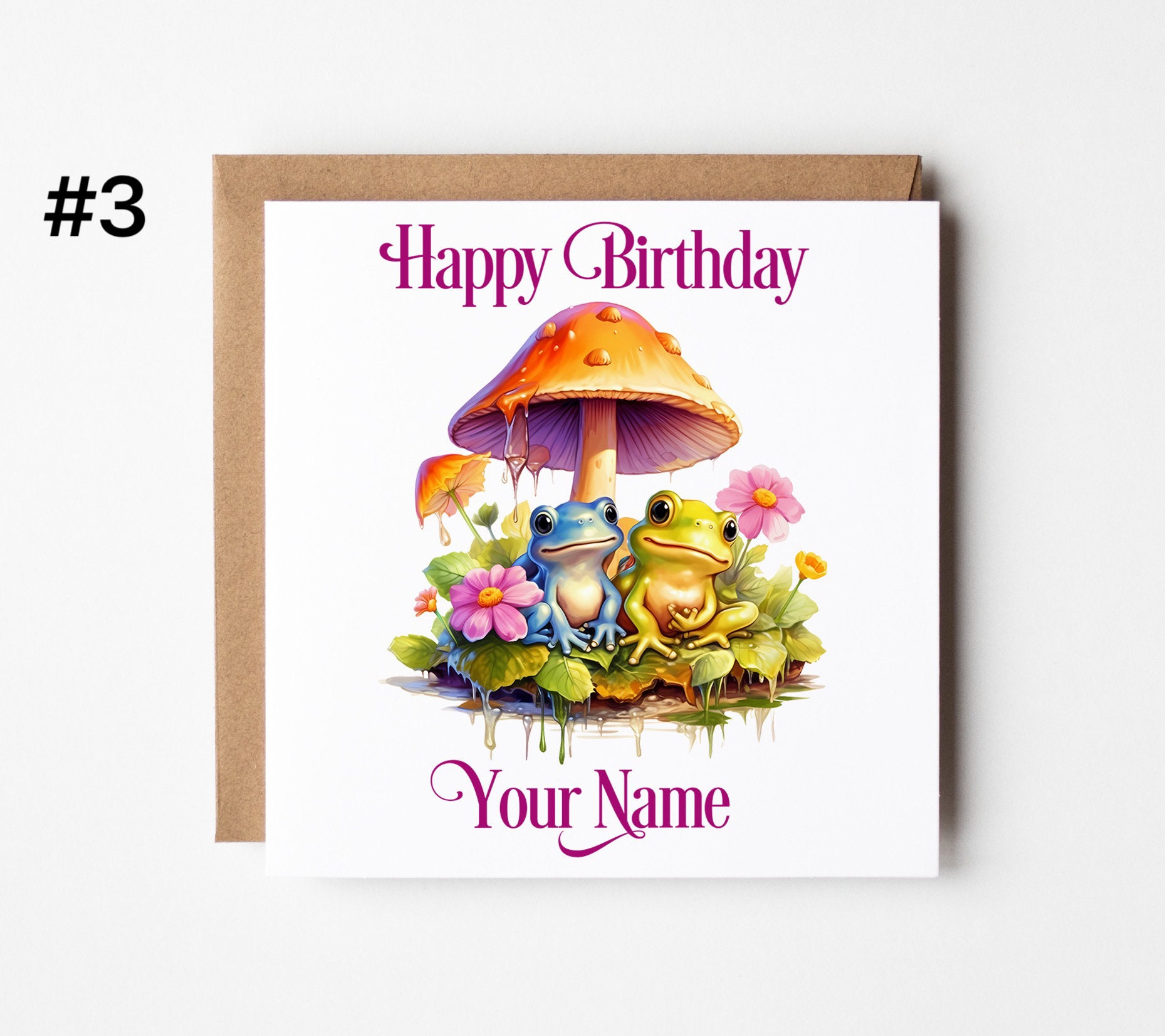 Personalised Toad Birthday Card, Toadstool Birthday Card, 6x6 Inch Card ...