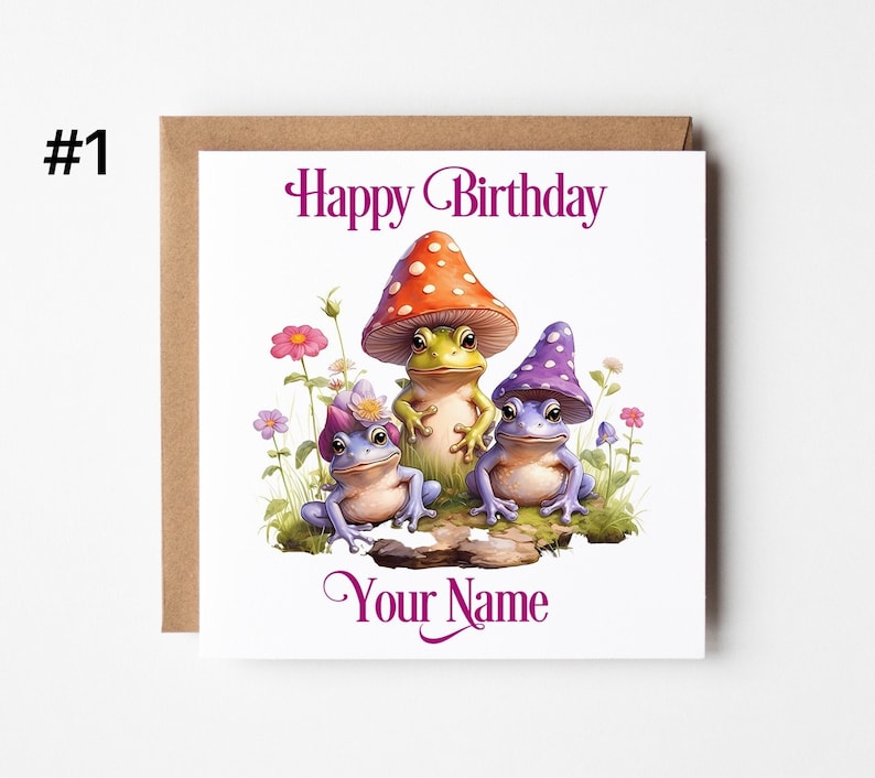 Personalised Toad Birthday Card, Toadstool Birthday Card, 6x6 Inch Card ...